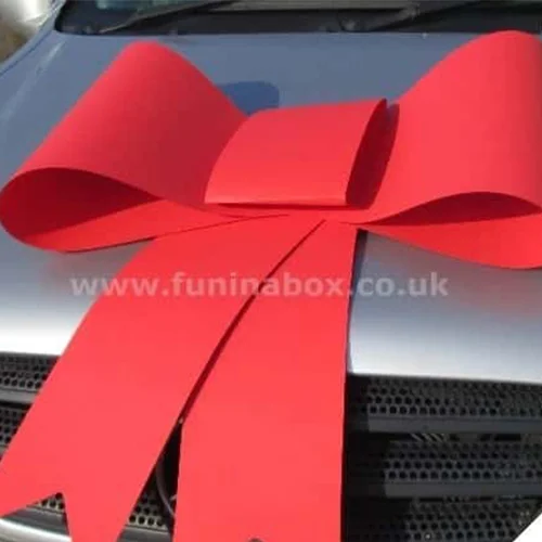 Big Card Car Bow with Wrapping Ribbons