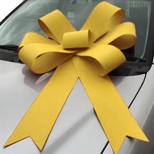 Yellow Big Bows For Car Bonnets - Car Bows Next Day Delivery