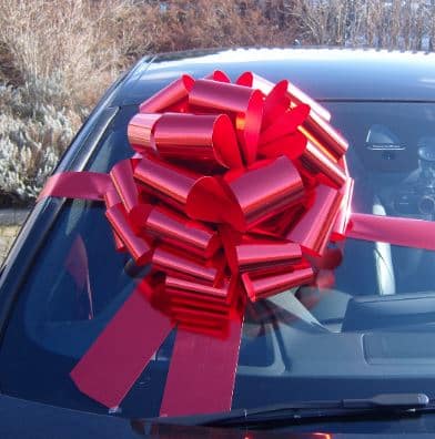 Big Red Car Bow - FREE 6m Matching Ribbon To Wrap The Car